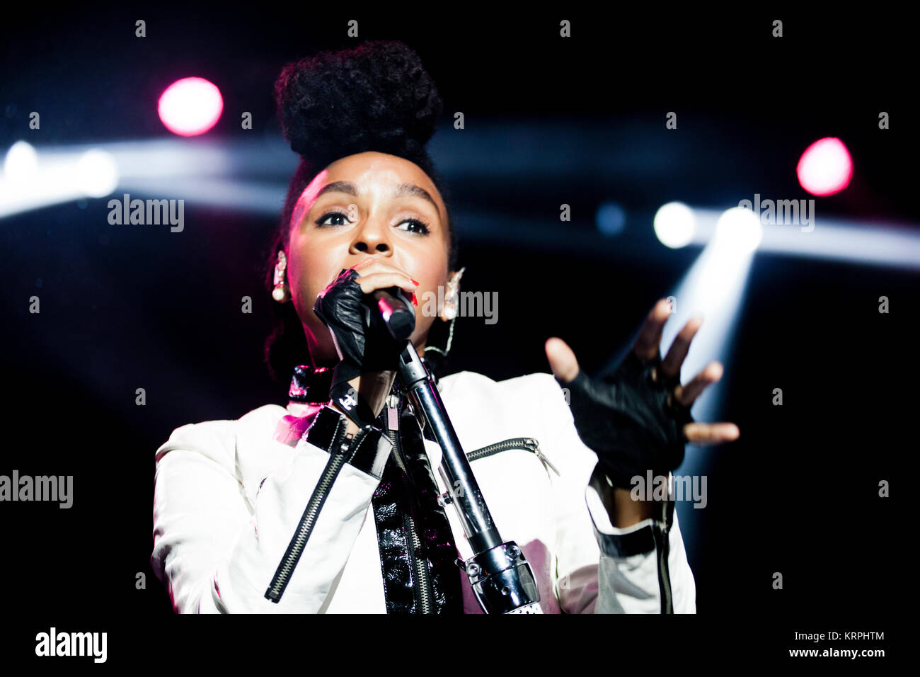 The American soul and R&B singer-songwriter Janelle Monáe performs a ...