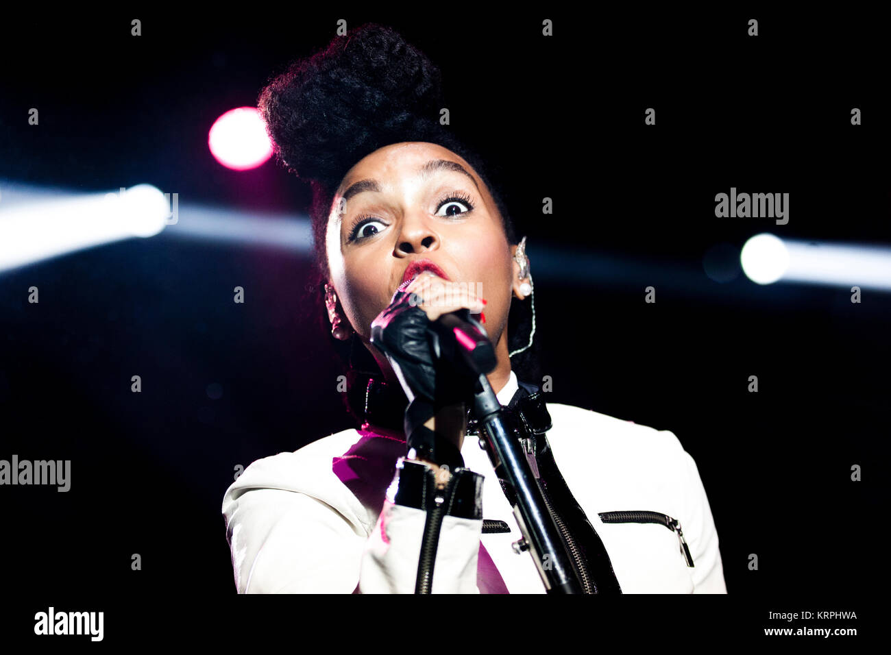 The American soul and R&B singer-songwriter Janelle Monáe performs a ...