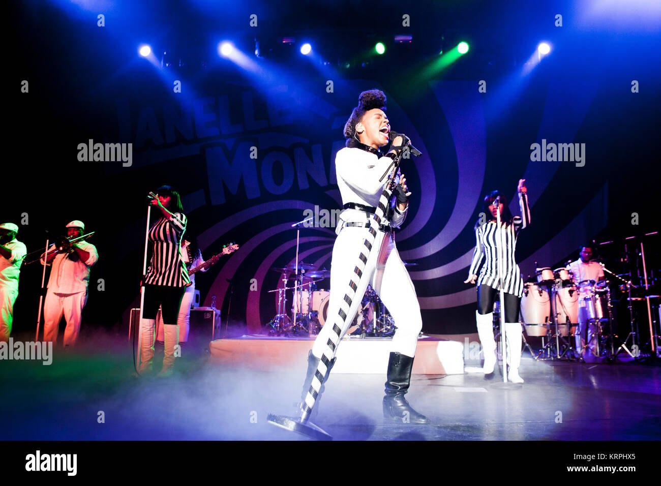 The American soul and R&B singer-songwriter Janelle Monáe performs a ...