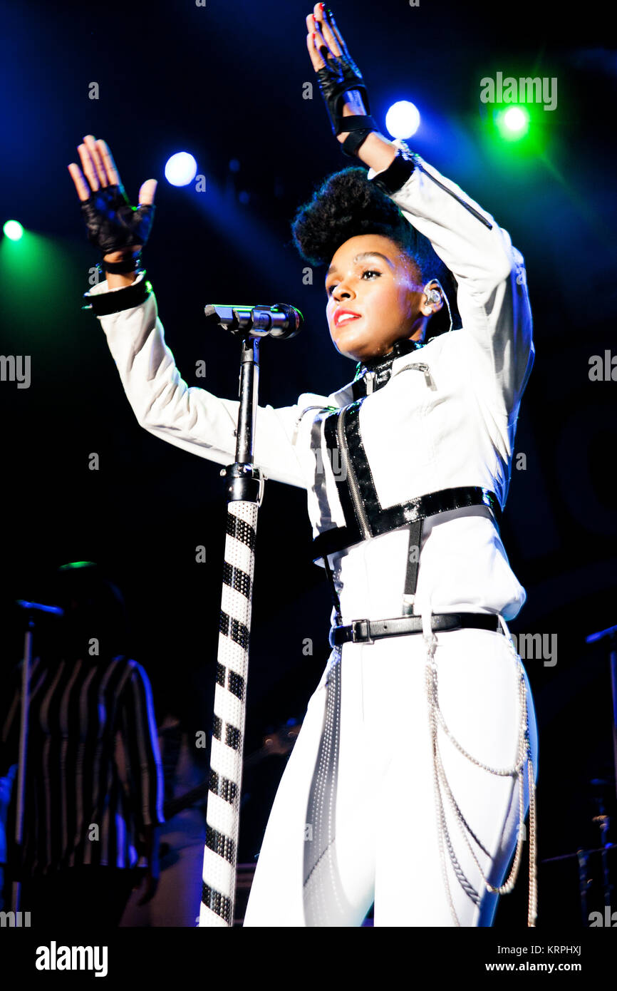 The American soul and R&B singer-songwriter Janelle Monáe performs a ...