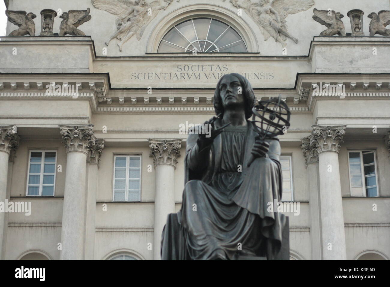 Monument to Copernicus in front of the Warsaw Society of Science ...