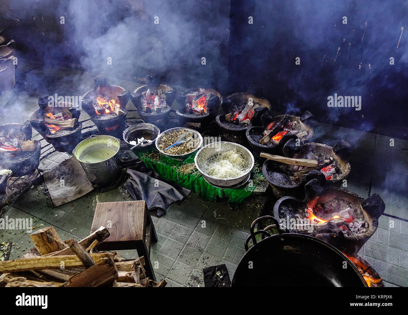 Cooking traditional food at local restaurant in Mekong Delta, Vietnam ...