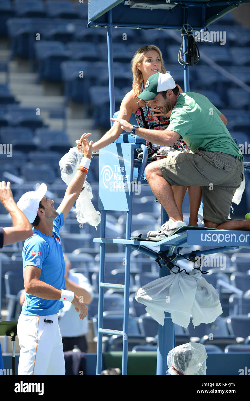 FLUSHING MEADOWS, NY - AUGUST 28: Actress Jennifer Alden is surprised ...