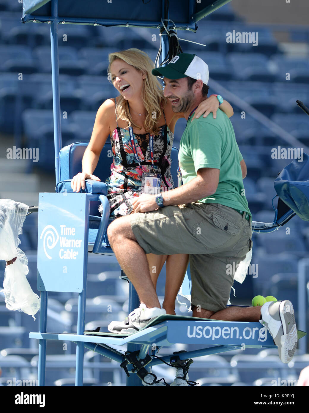 FLUSHING MEADOWS, NY - AUGUST 28: Actress Jennifer Alden is surprised ...