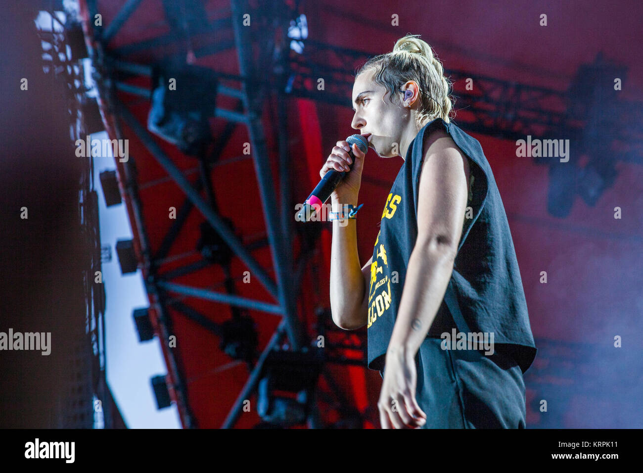 The Danish singer, songwriter and musician MØ performs a live concert ...