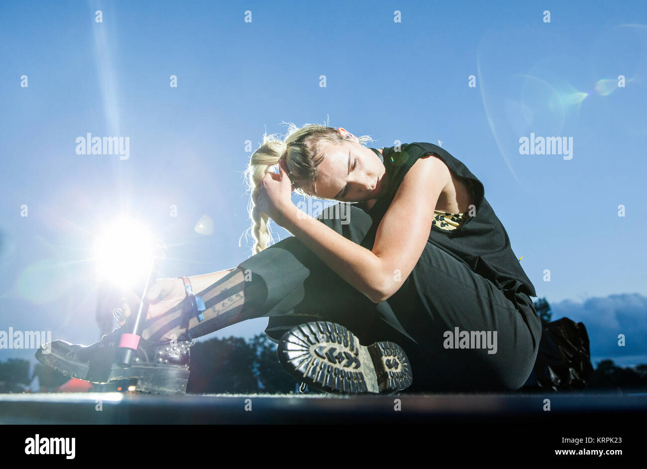 The Danish singer, songwriter and musician MØ performs a live concert ...