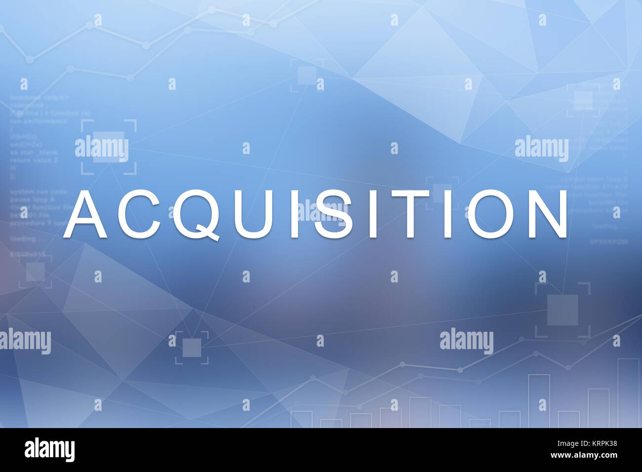 Acquisition word on blurred and polygon background Stock Photo - Alamy