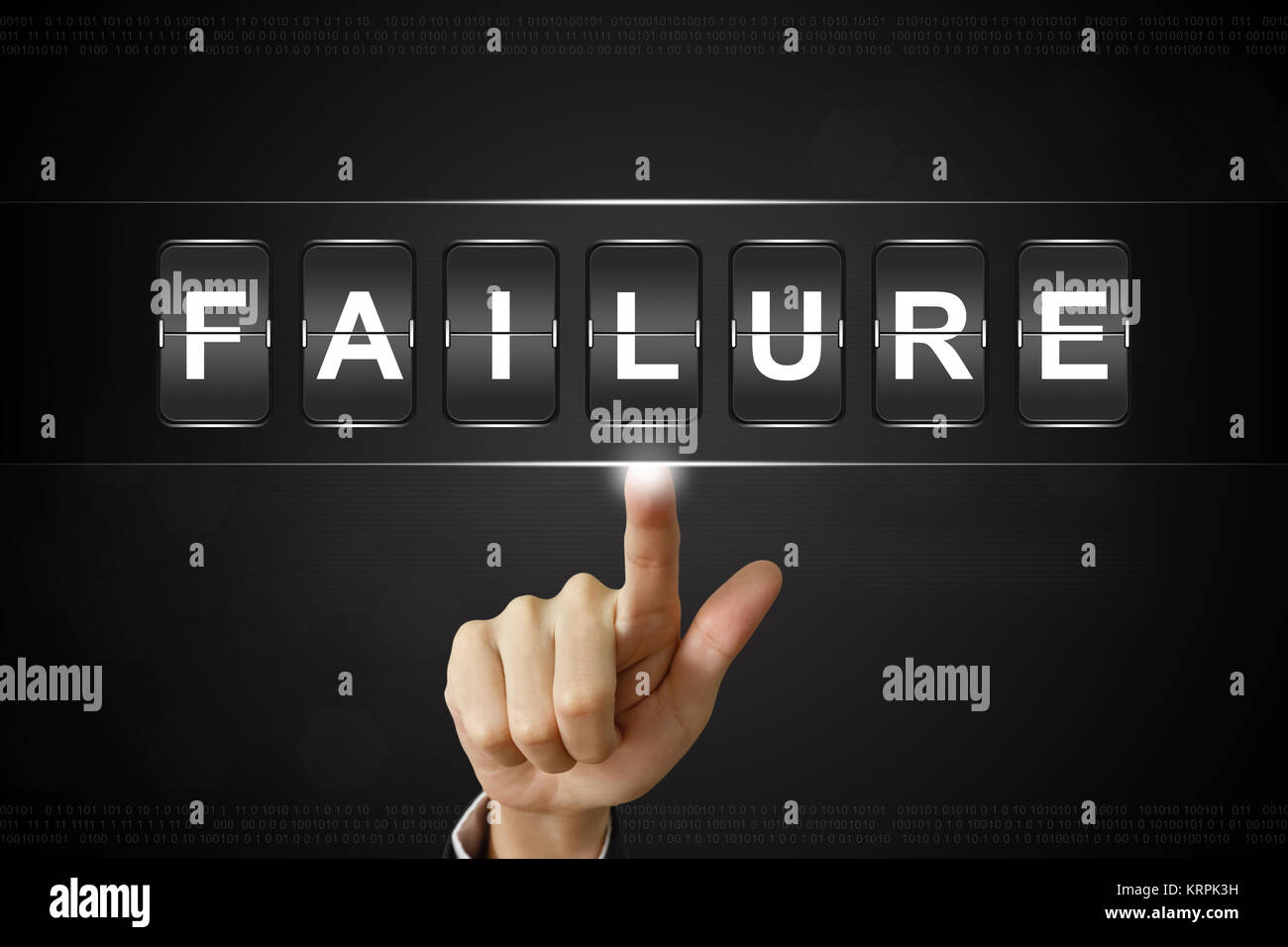 business hand clicking failure on Flipboard Stock Photo - Alamy