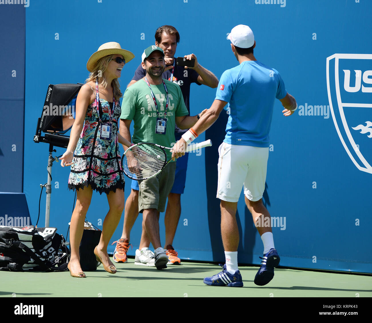FLUSHING MEADOWS, NY - AUGUST 28: Actress Jennifer Alden is surprised ...