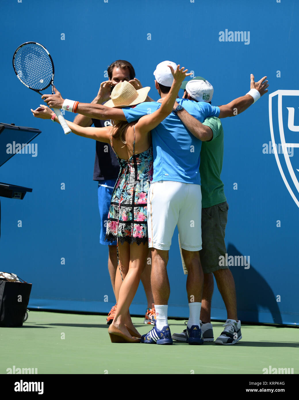 FLUSHING MEADOWS, NY - AUGUST 28: Actress Jennifer Alden is surprised ...
