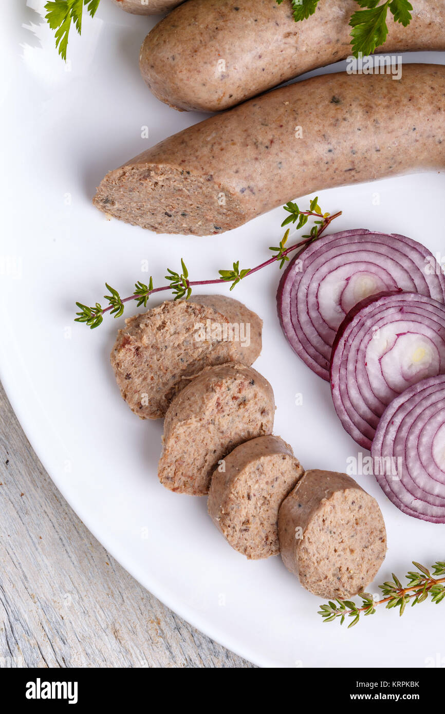 White pudding sausage Stock Photo - Alamy
