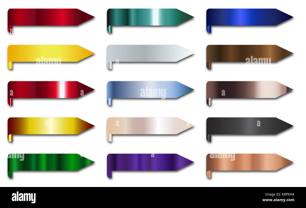 Metal Ribbon Banners Group Stock Photo - Alamy
