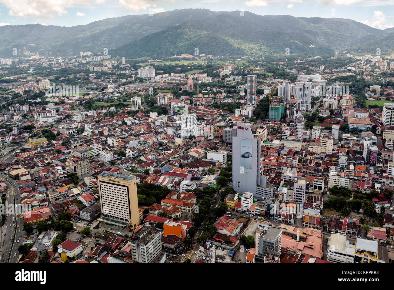 Penang, Malaysia - Jun 27, 2017: Aerial view of George Town from The ...