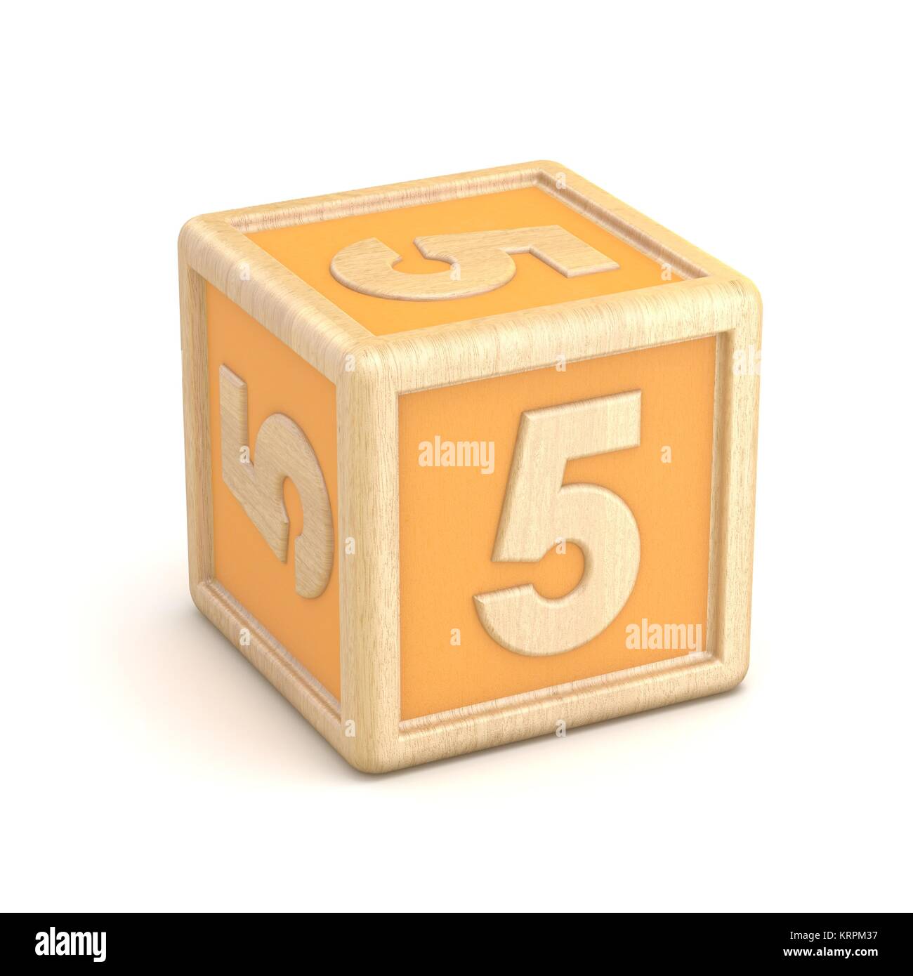 Number 5 FIVE wooden alphabet blocks font rotated. 3D Stock Photo - Alamy