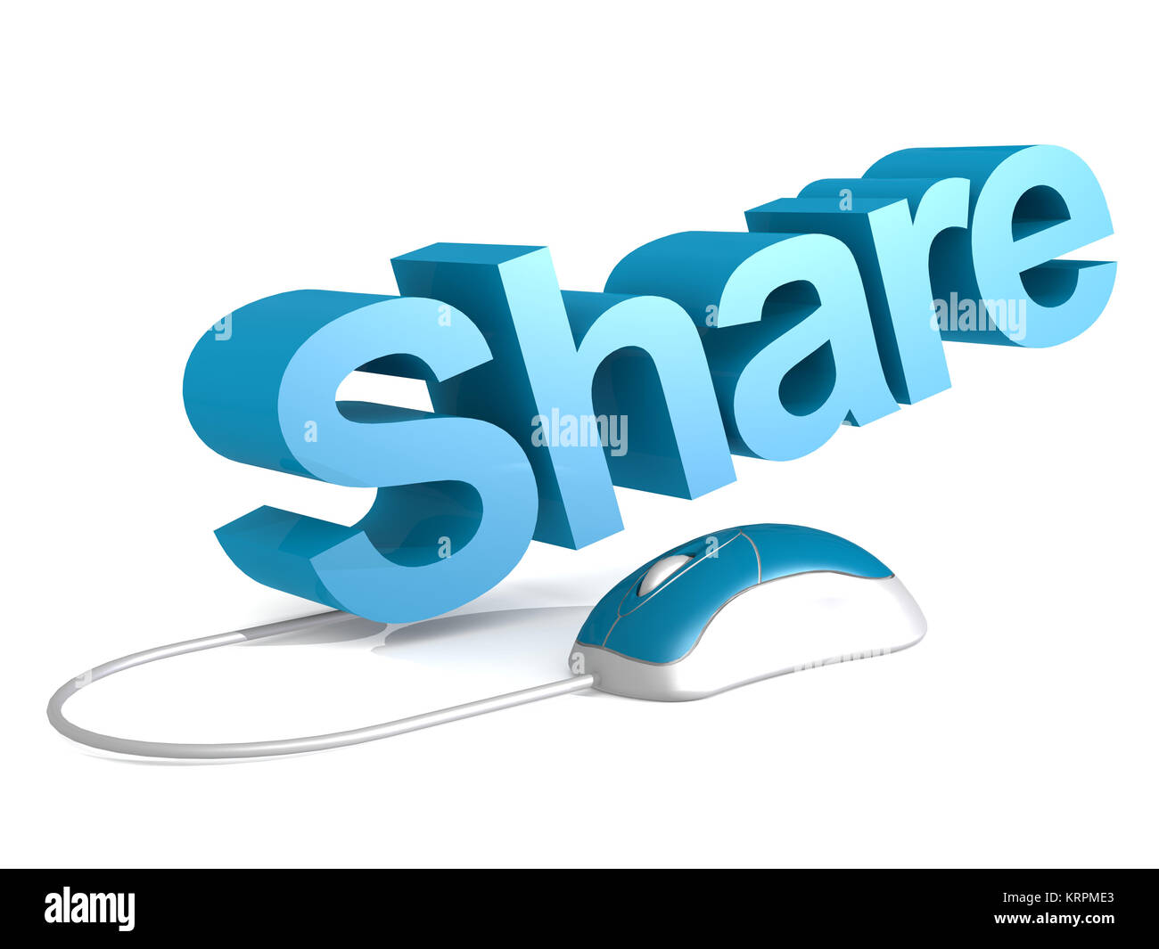 Share word with blue mouse Stock Photo - Alamy