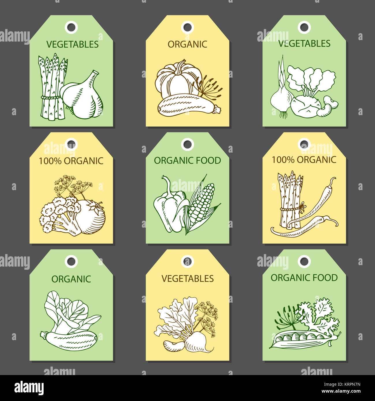 Set various labels plants hi-res stock photography and images - Alamy