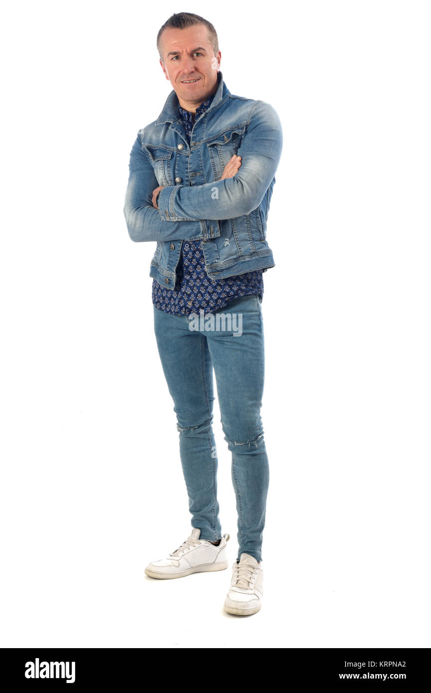 portrait of a man dressed in denim Stock Photo - Alamy