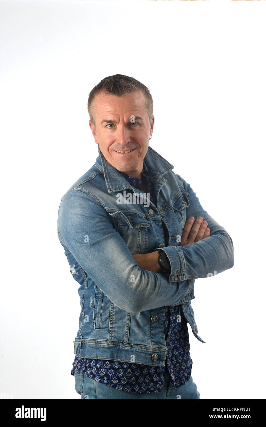 portrait of a man dressed in denim Stock Photo - Alamy