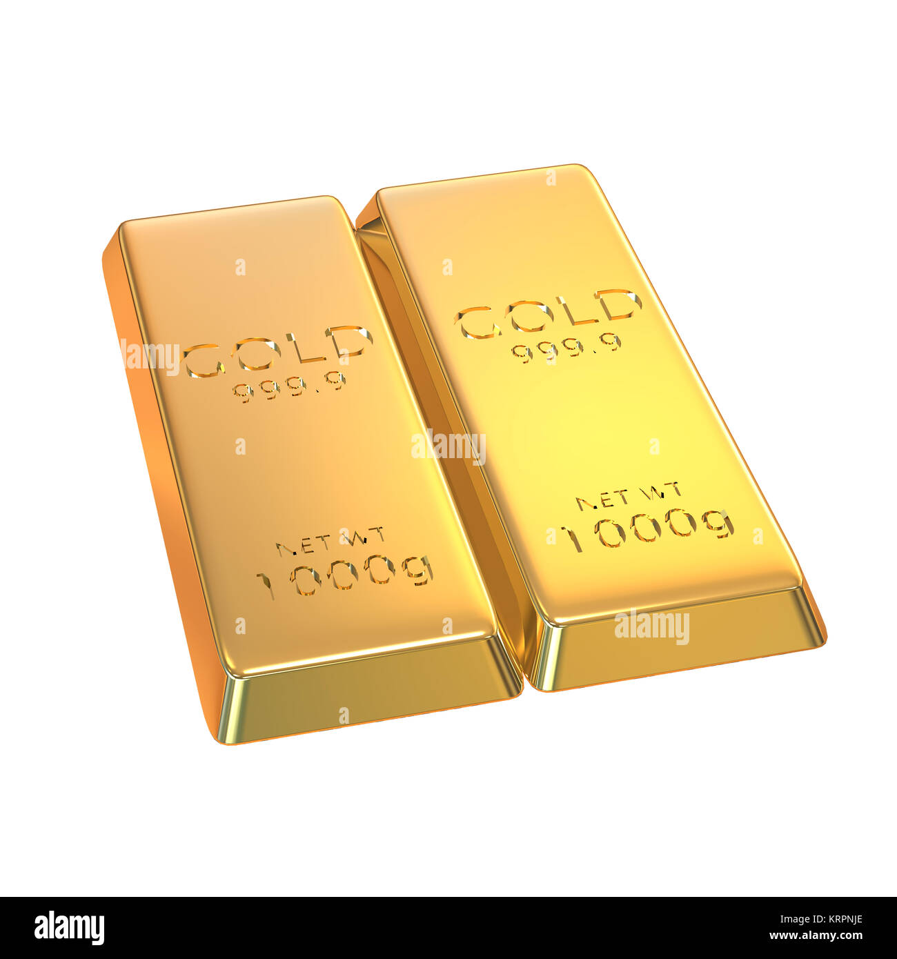 3d rendering set of gold bars isolated on white background Stock Photo ...