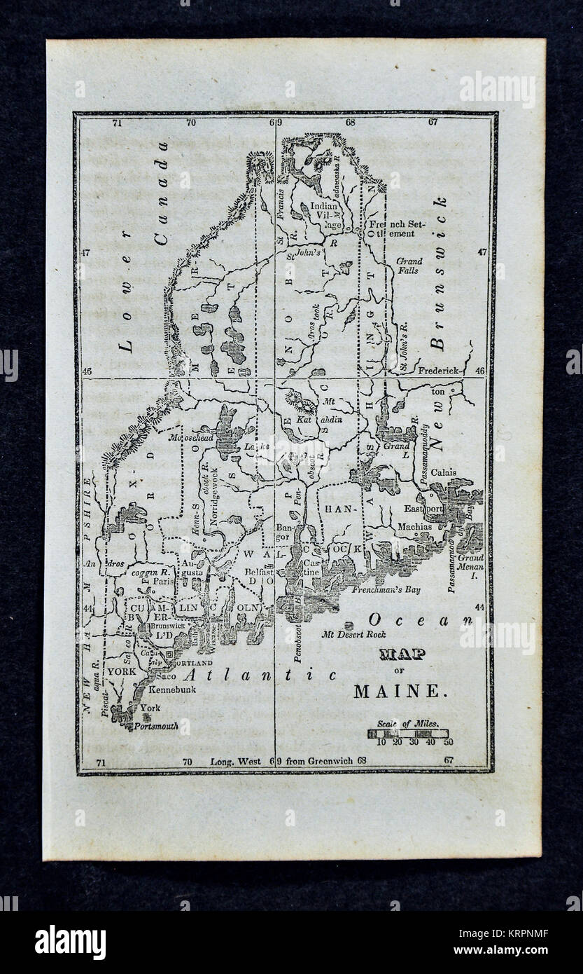 Map of maine antique hi-res stock photography and images - Alamy