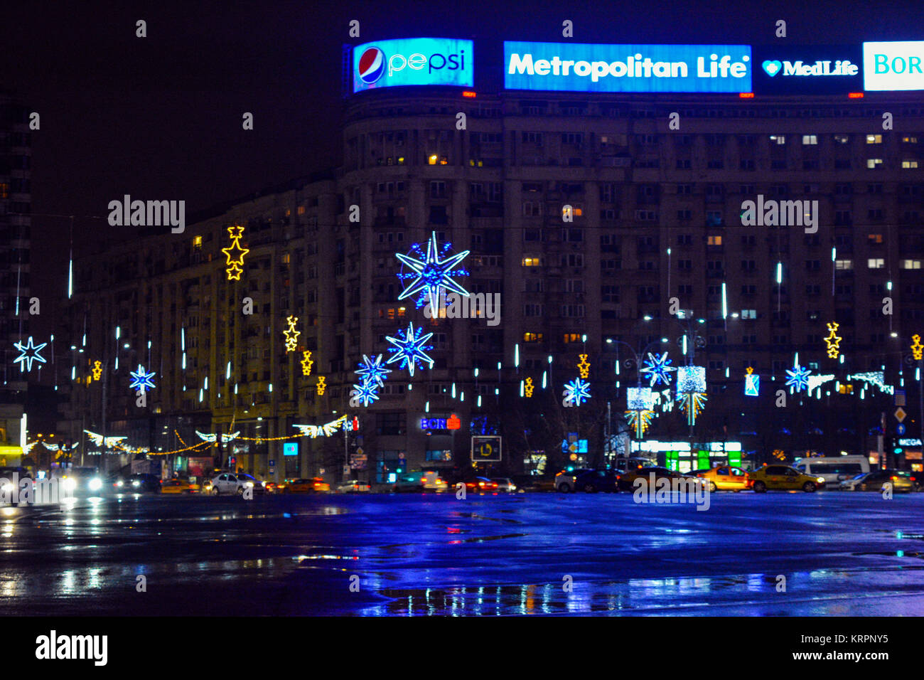 19 December 2017- Bucharest, Romania- Piata Victoriei or the Victory ...