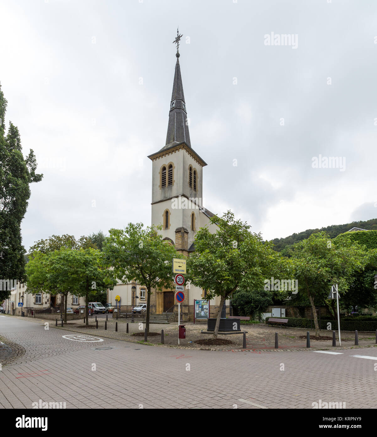 Church in Dommeldange Stock Photo - Alamy