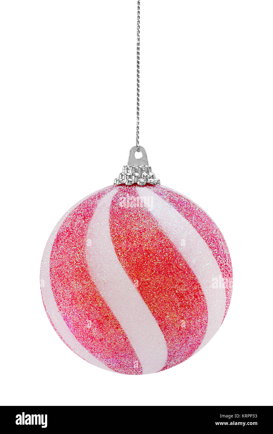 Red Glitter Christmas Ball Stock Photo - Alamy