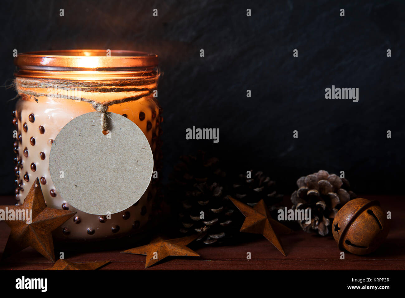 Rustic Christmas Scene Stock Photo - Alamy