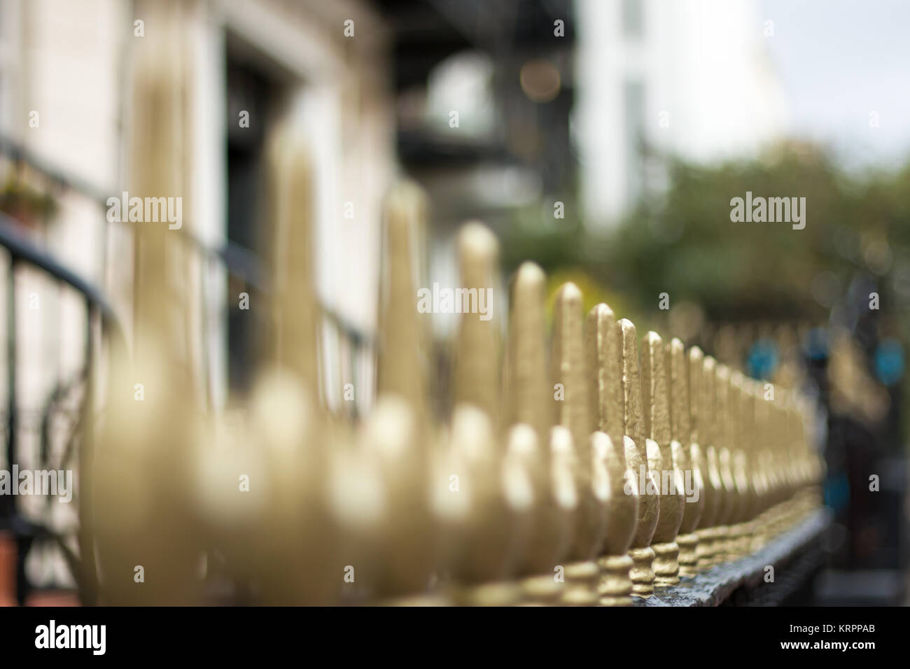Gilded Railings in City Street Stock Photo - Alamy