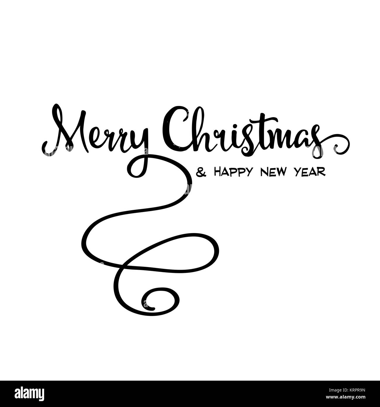 Merry Christmas retro calligraphy Stock Photo - Alamy