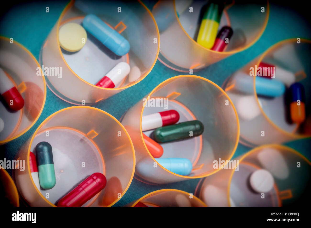Daily medication at a hospital table, conceptual image Stock Photo - Alamy