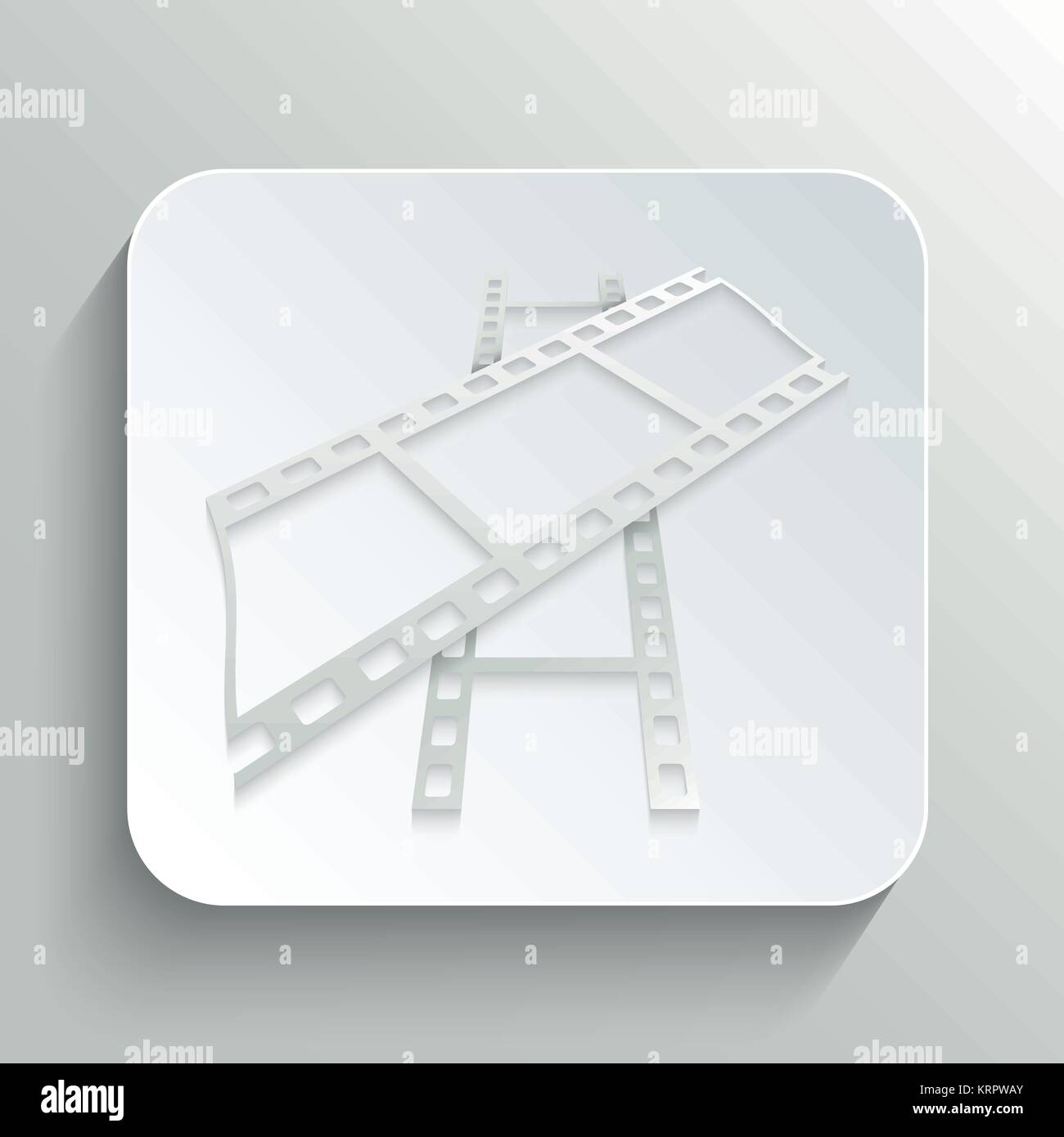 Icon of film on the button with shadow. Vector illustration Stock ...