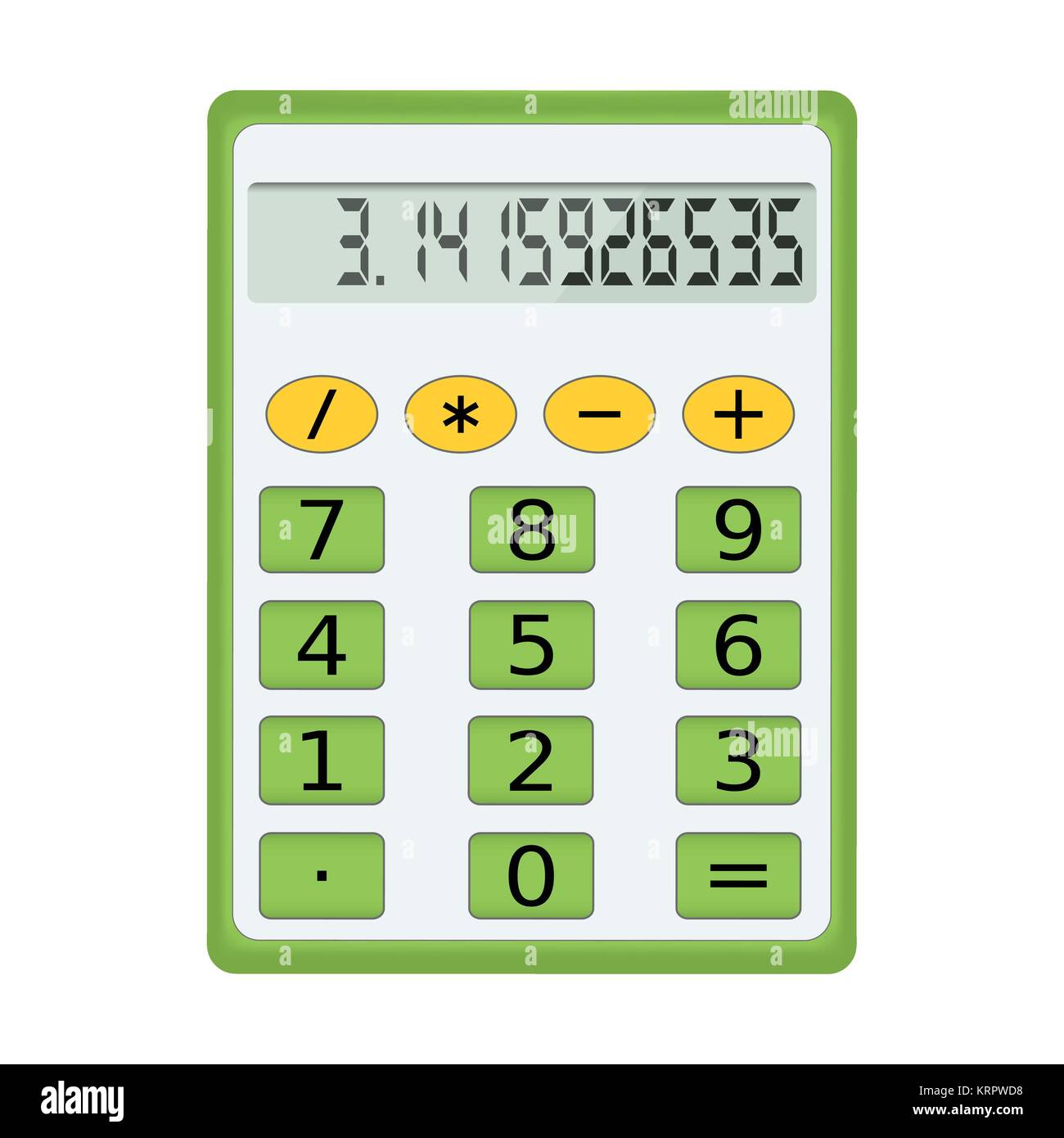 Green electronic calculator on a white background Stock Vector Image ...