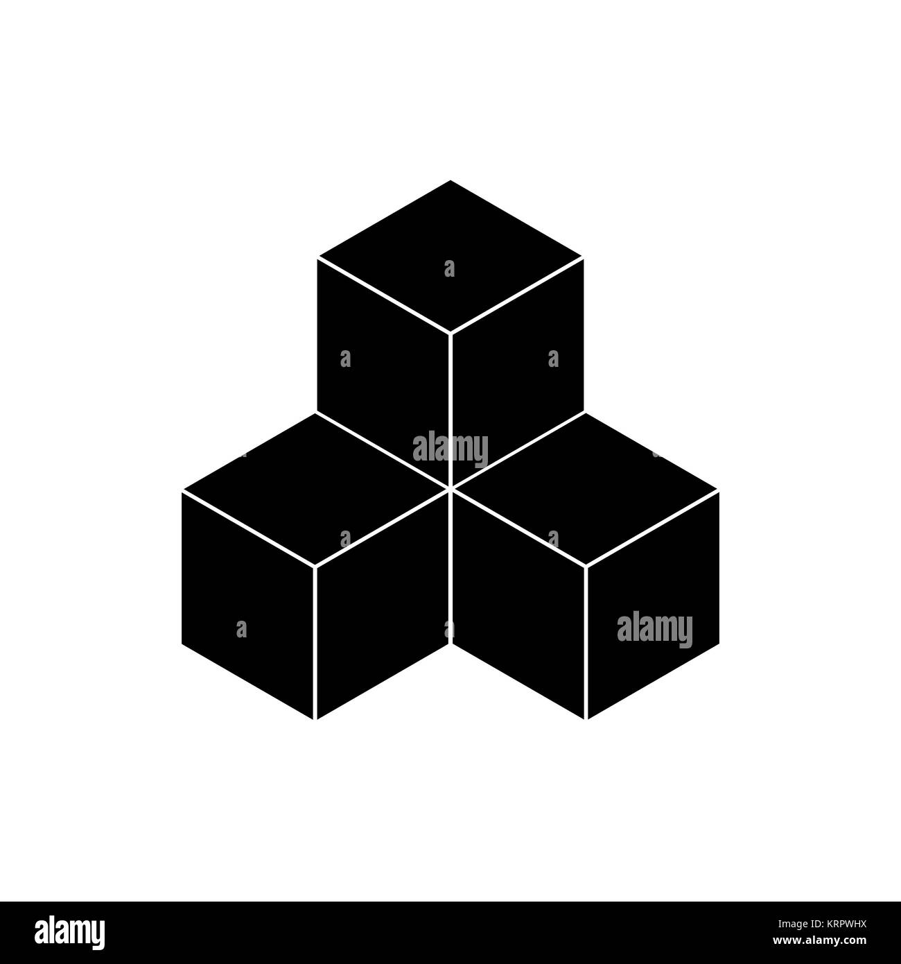 Black cubes on a white background Stock Photo - Alamy