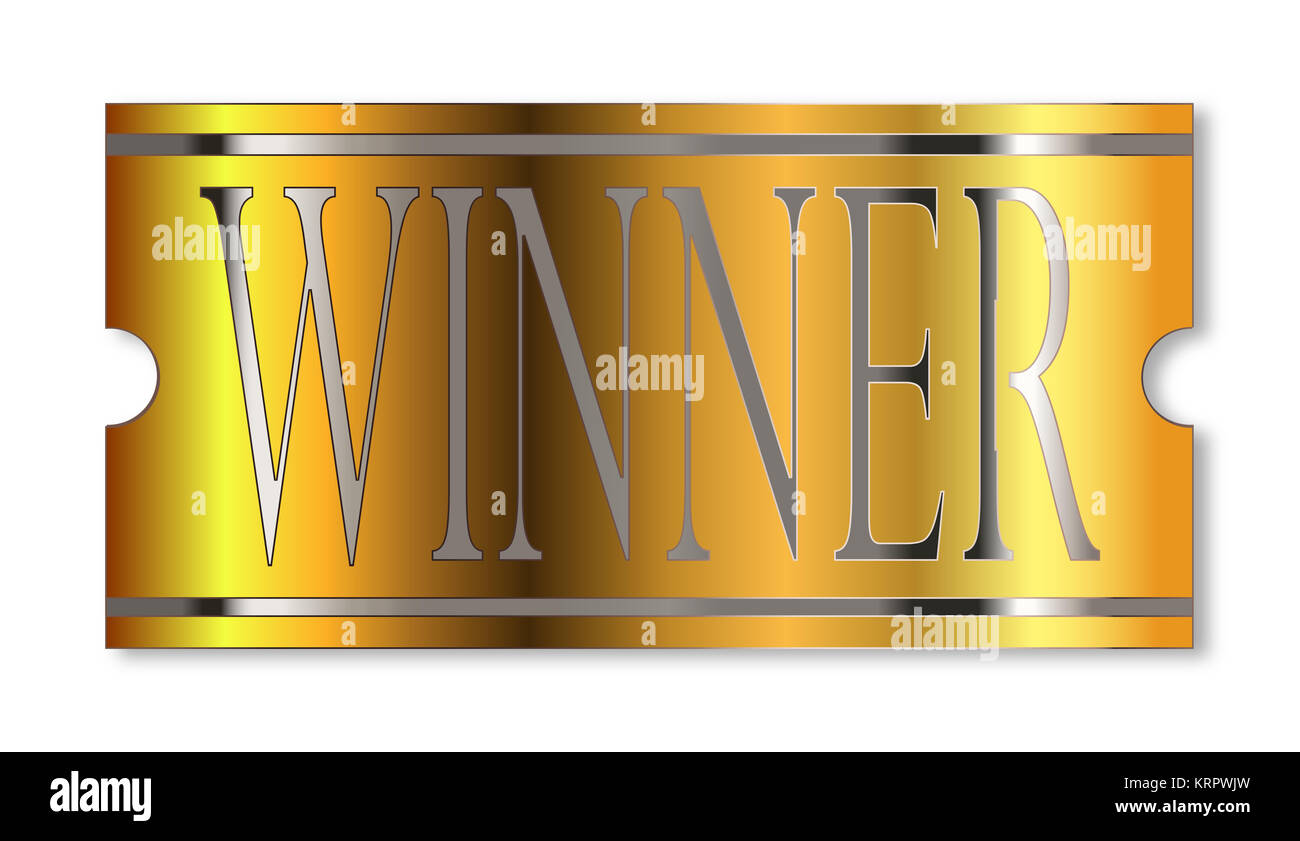 Winner Ticket In Gold Stock Photo - Alamy