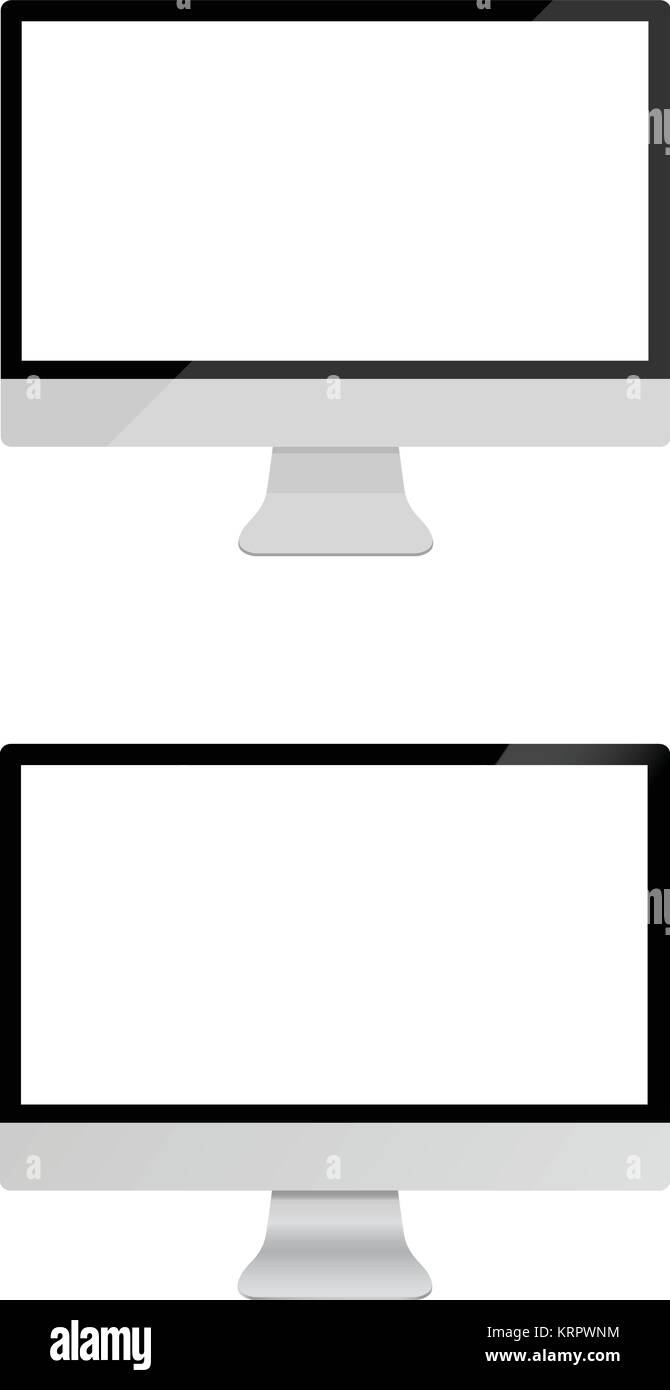 Vector blank computer display isolated on white background Stock Vector ...