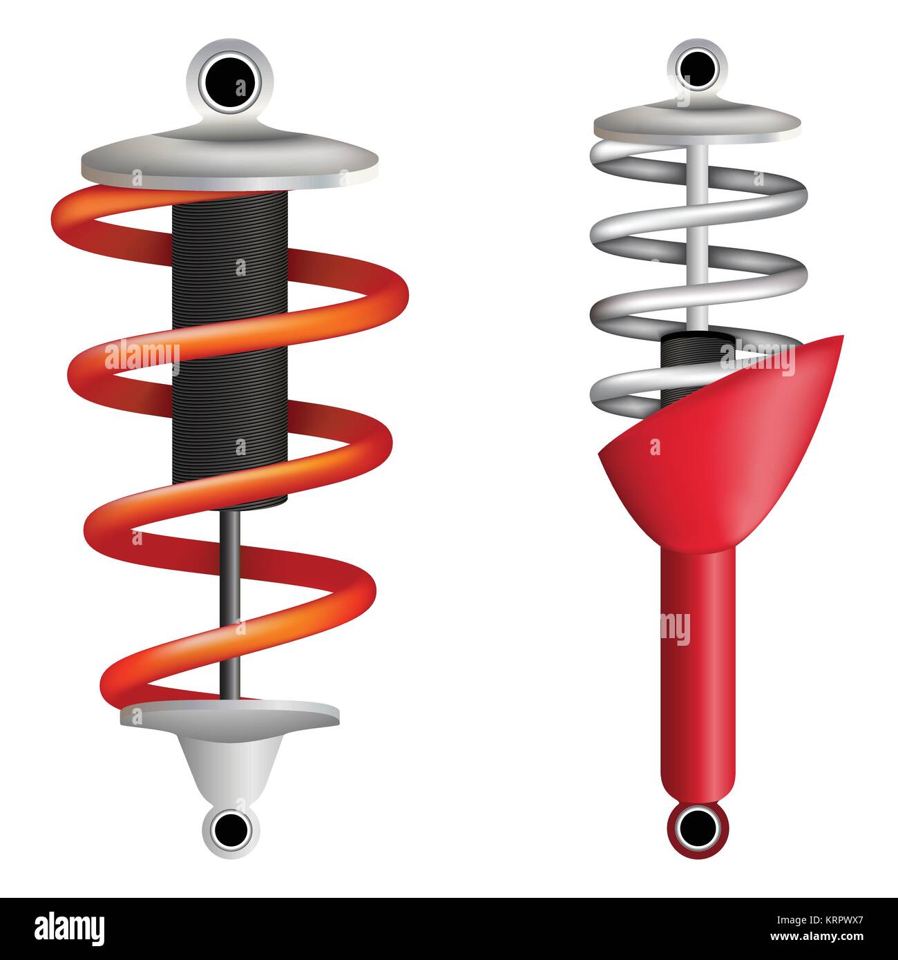 Two shock absorbers on a white background. vector illustration Stock ...
