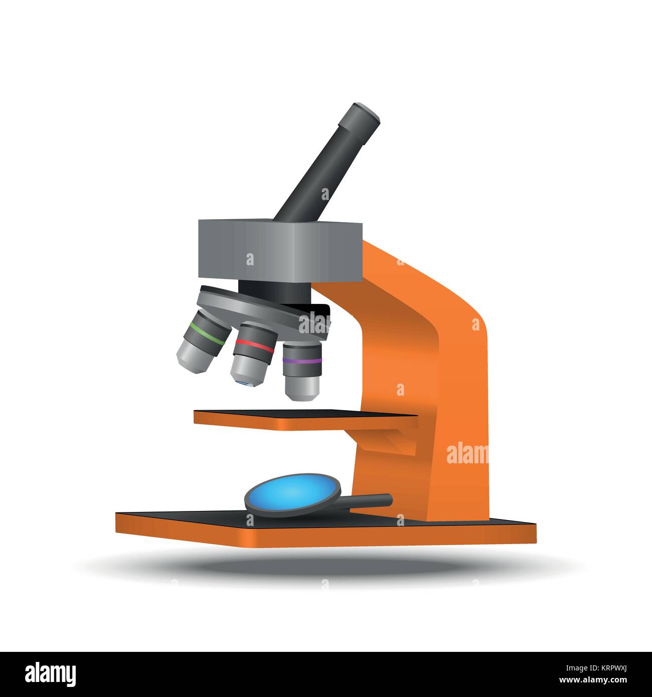 Vector orange microscope on a white background Stock Vector Image & Art ...