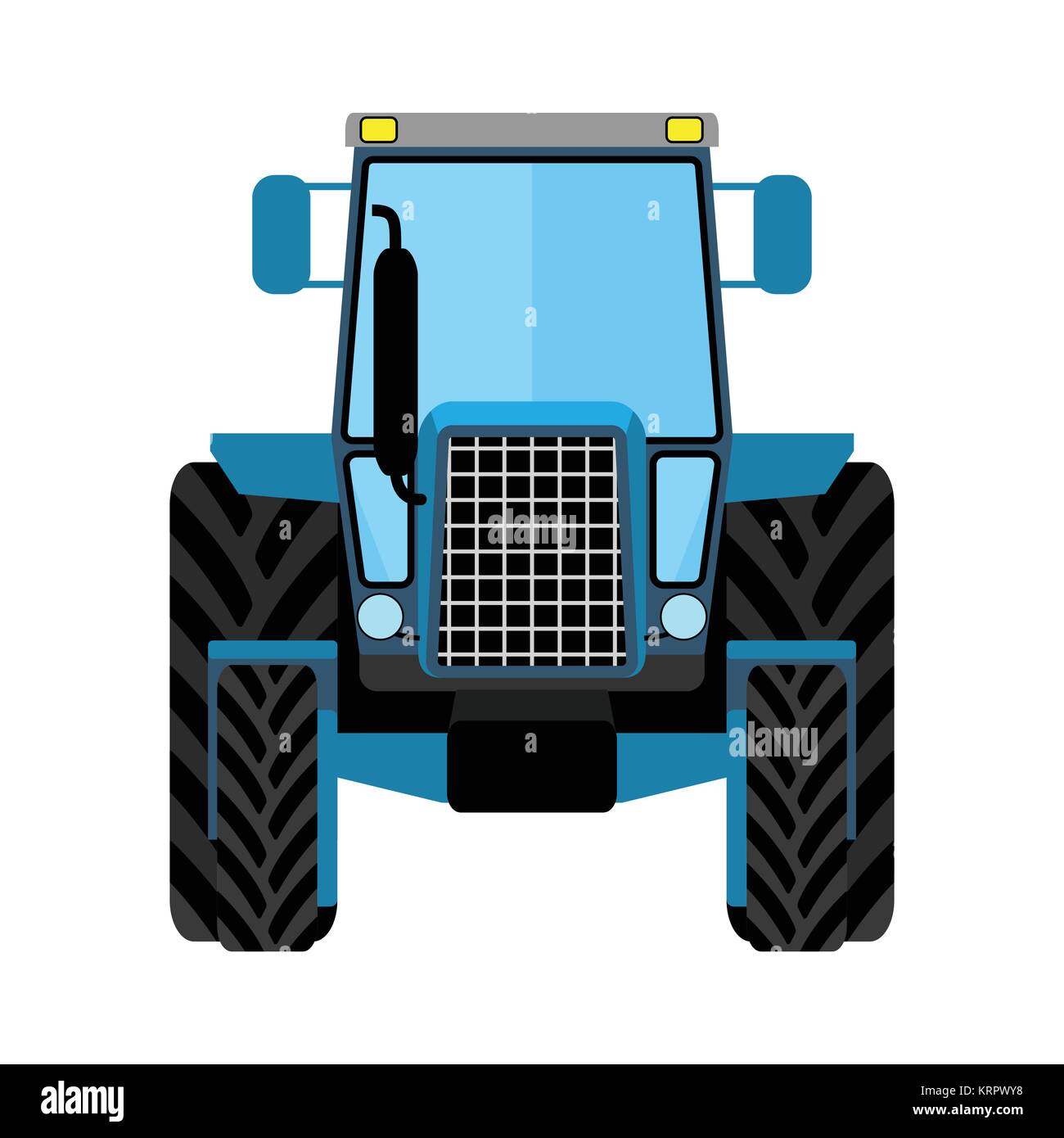 Blue wheeled tractor on a white background Stock Vector Image & Art - Alamy