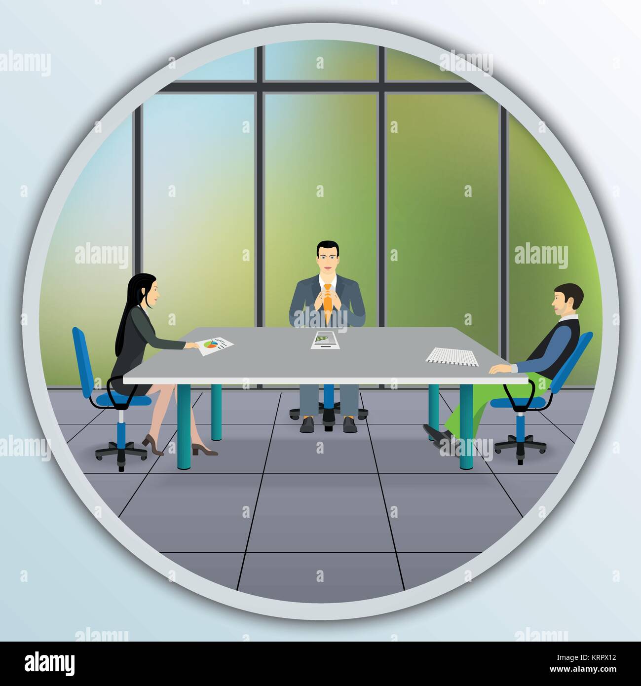 Negotiation table Stock Vector Images - Alamy