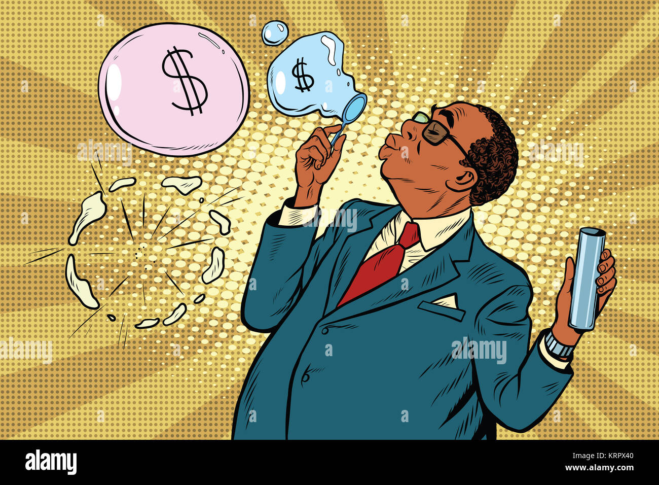 Businessman cartoon bubbles money hi-res stock photography and images ...