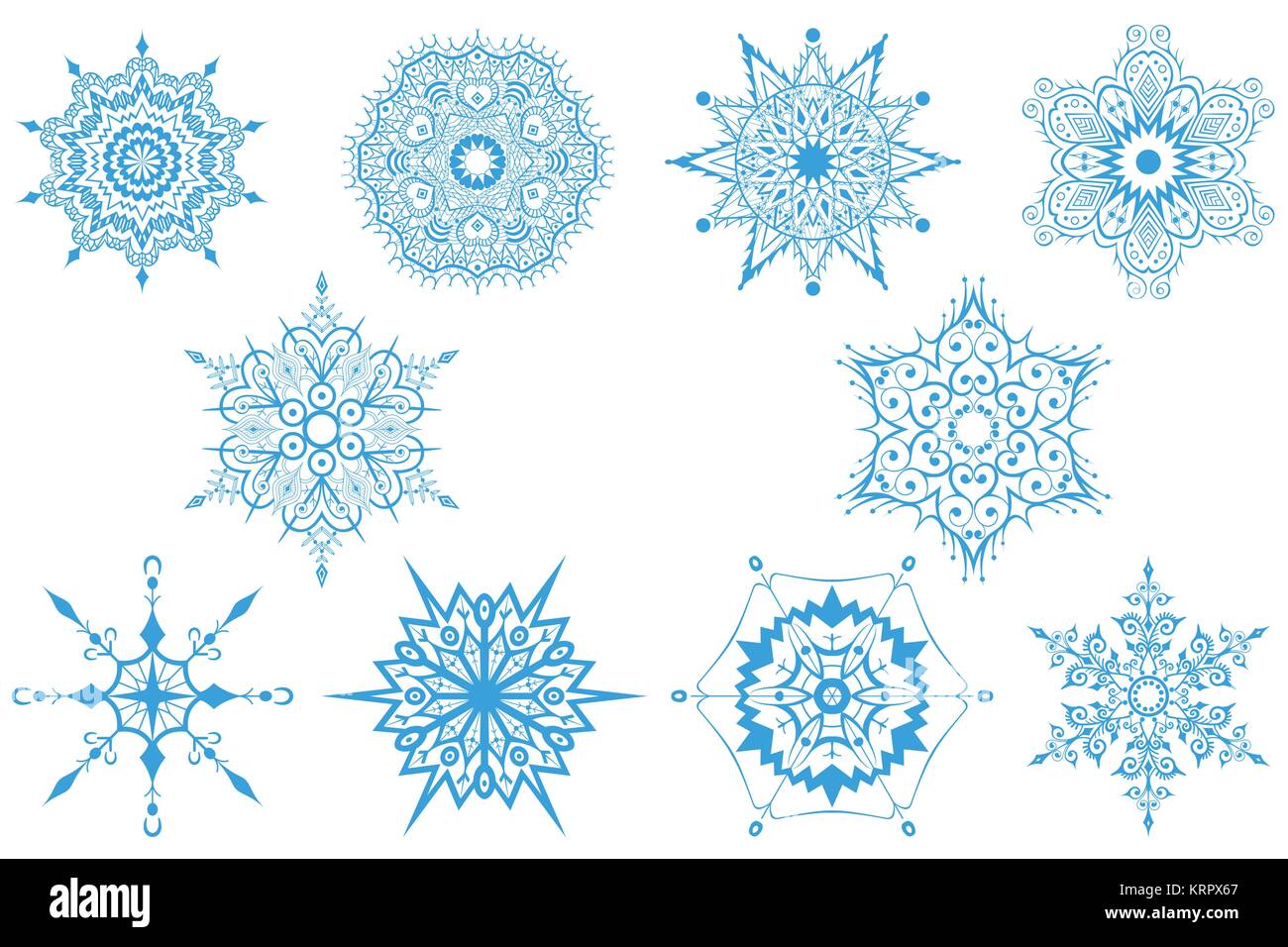Decorative vector Snowflakes set - winter series clip-art isolated on ...