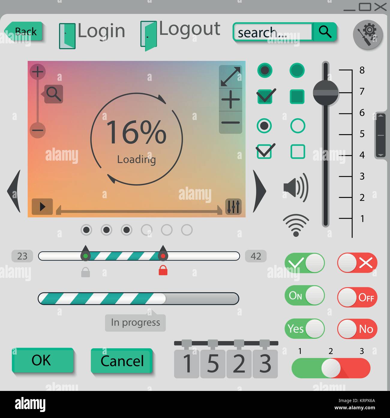 Web Elements Buttons Buttons Switchers Video Volume Equalizer Slider ...