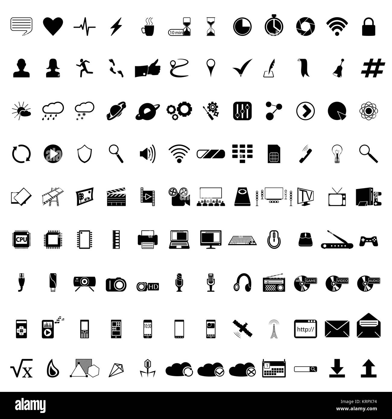 108 icons for design Communication icons Stock Vector Image & Art - Alamy