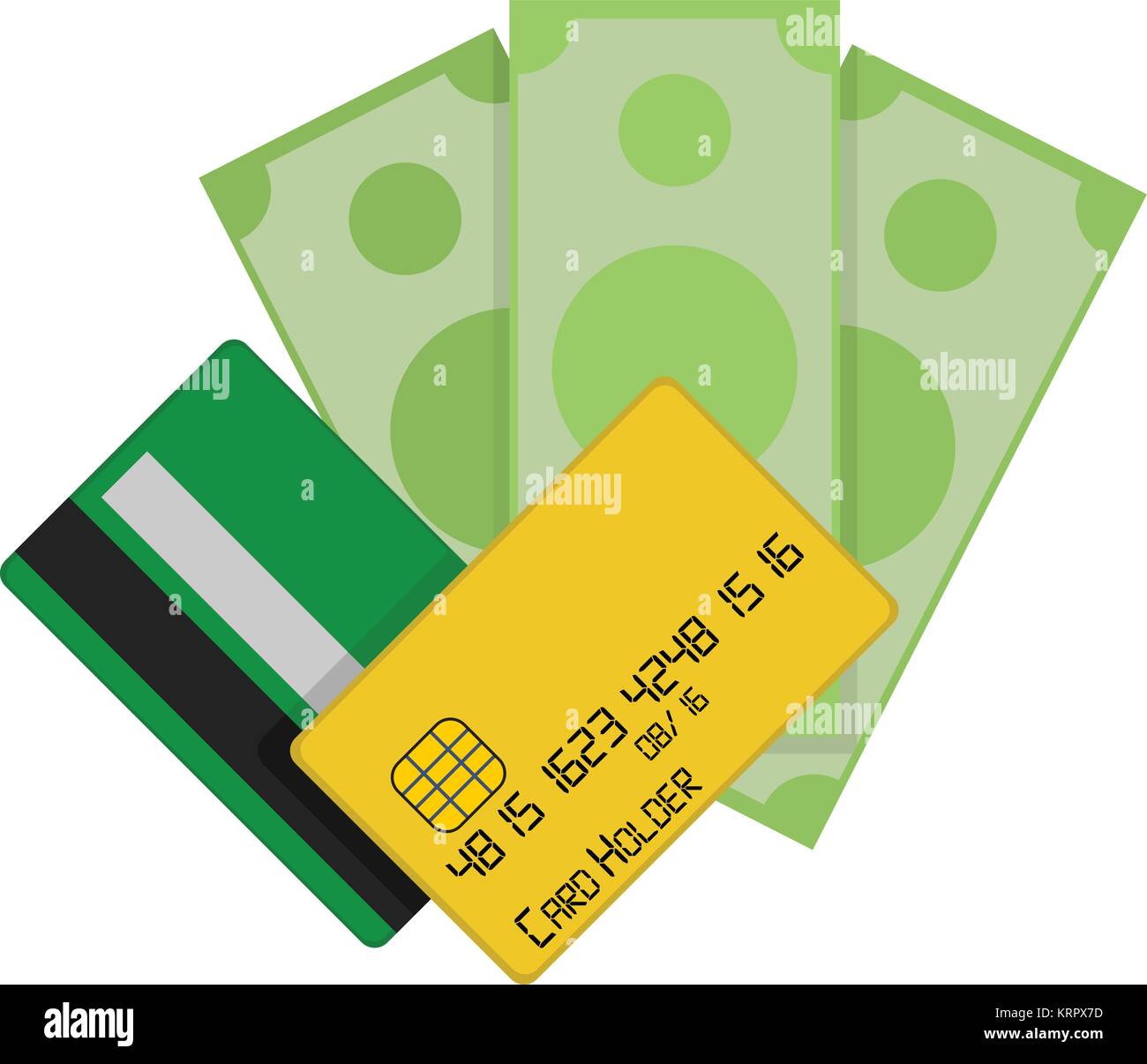 Vector Credit Cards and Money Icon isolated on white background Stock ...