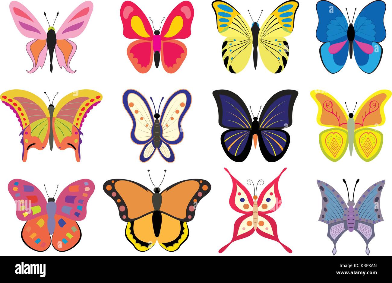Set of colorful vector butterflies Stock Vector Image & Art - Alamy
