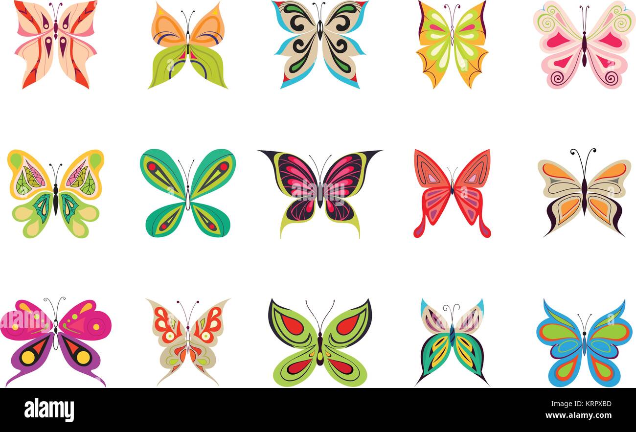 Set of colorful vector butterflies Stock Vector Image & Art - Alamy