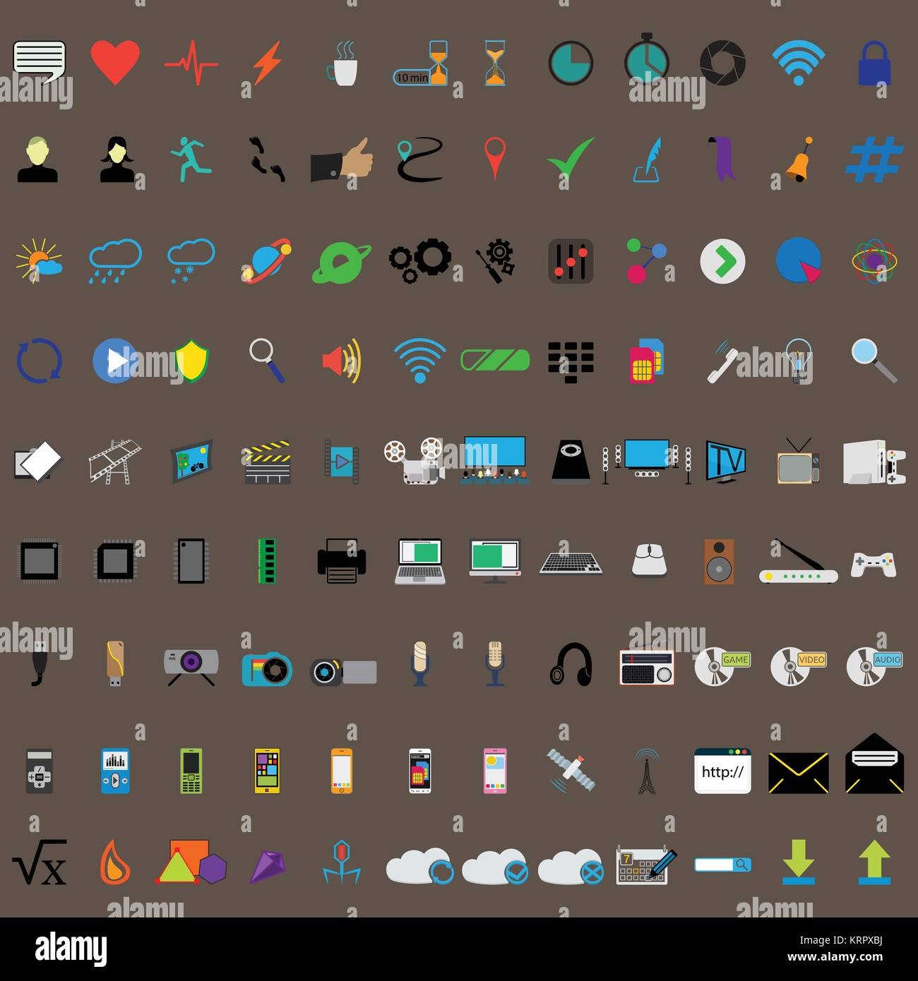 108 icons for design Communication icons set Stock Vector Image & Art ...