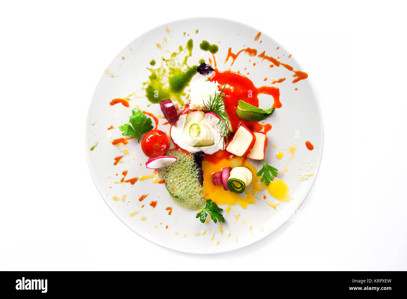 Molecular cuisine vegetable salad Stock Photo - Alamy