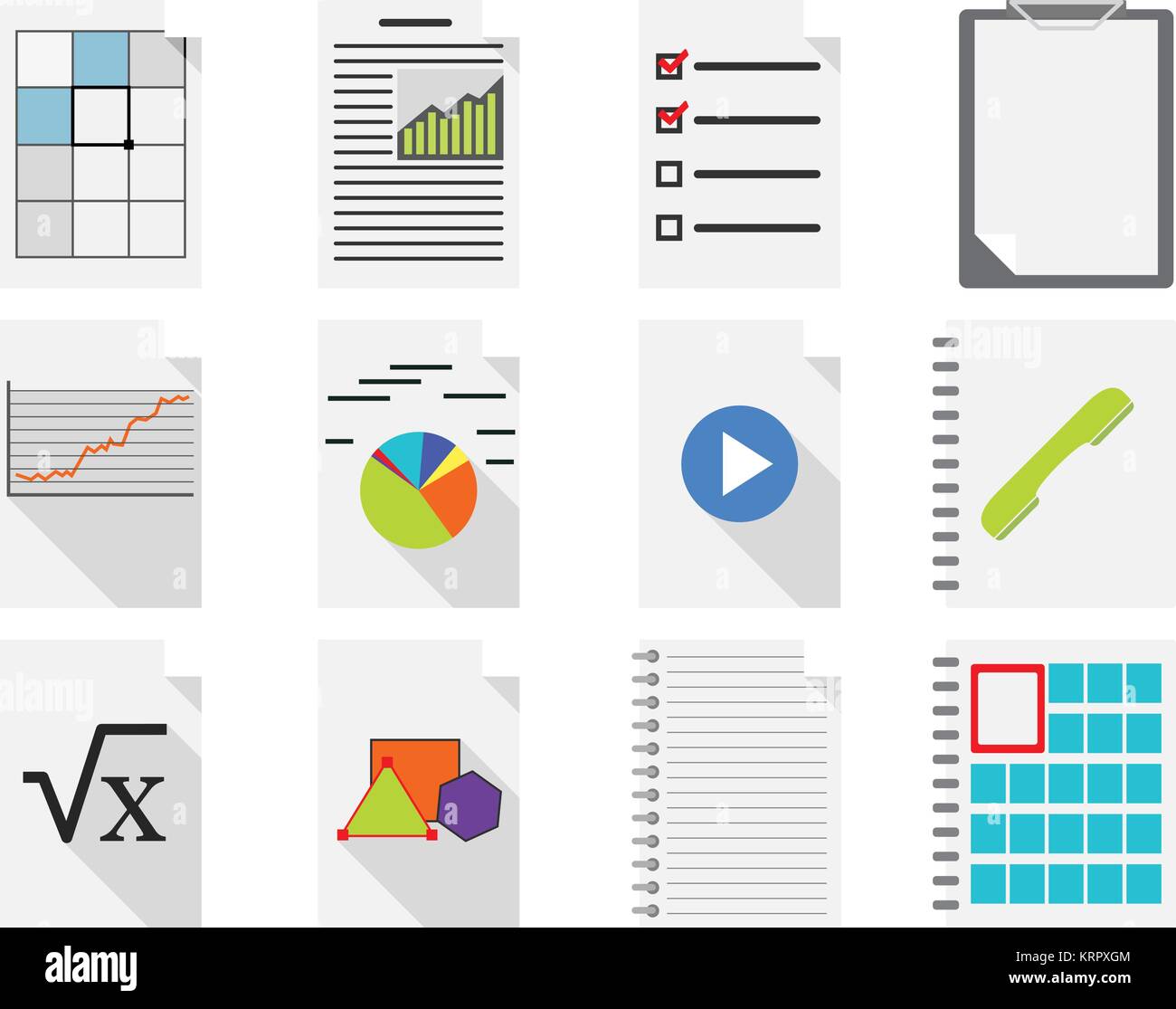 Document icons - Isolated on black background Stock Vector Image & Art ...